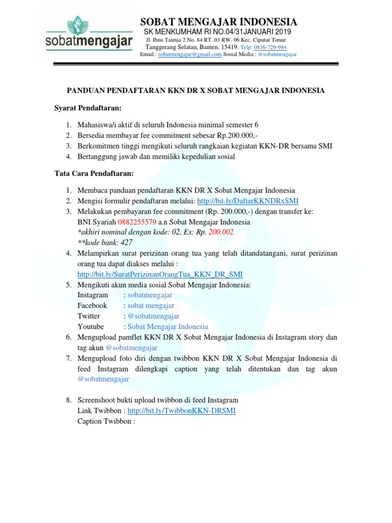 Panduan Pendaftaran KKN DR X SMI | PDF | Karier & Perkembangan