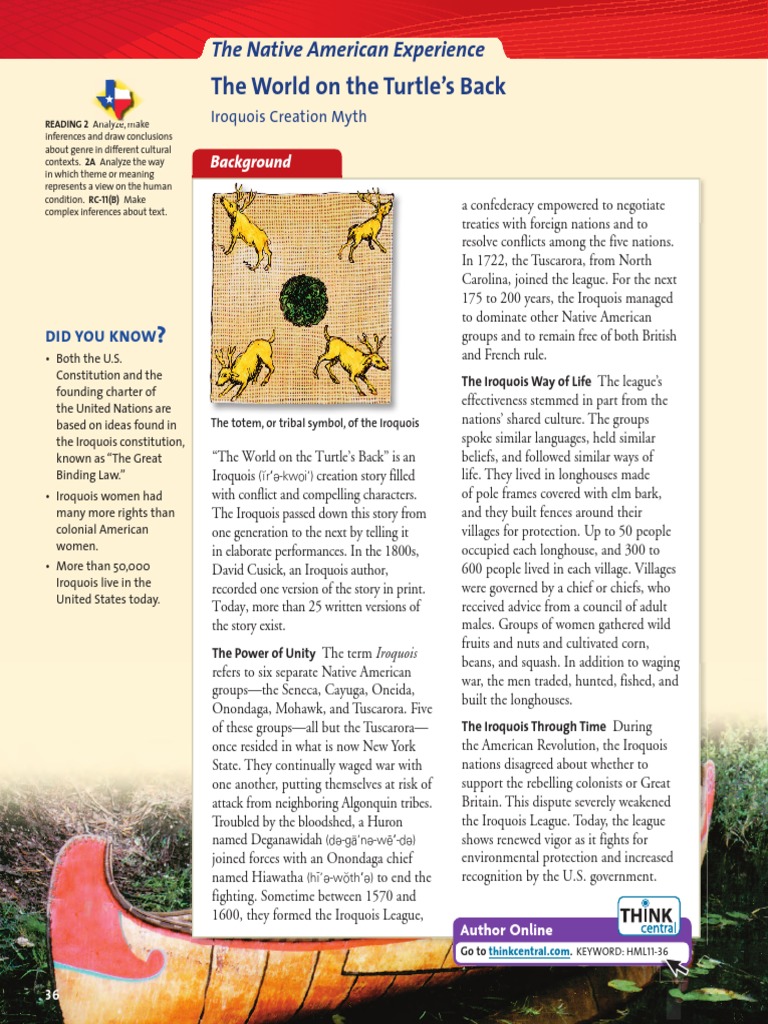 Iroquois Creation: Turtle's Back Myth | PDF | Iroquois | Narrative