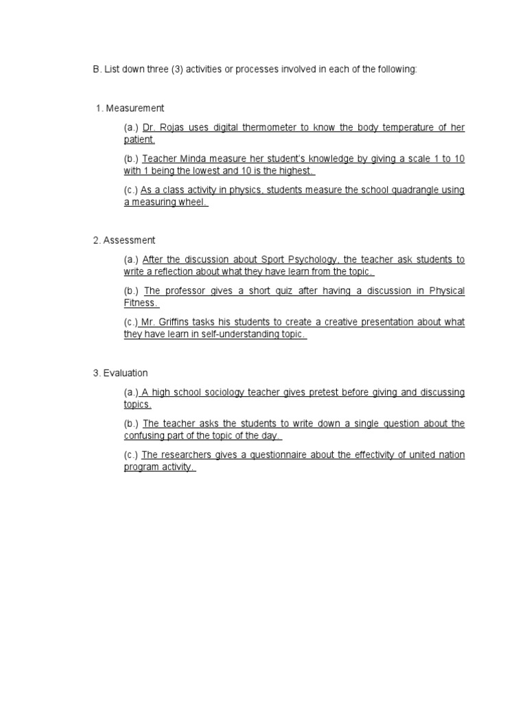 PACKET 1 - Exercises and Activities | PDF | Educational Assessment ...