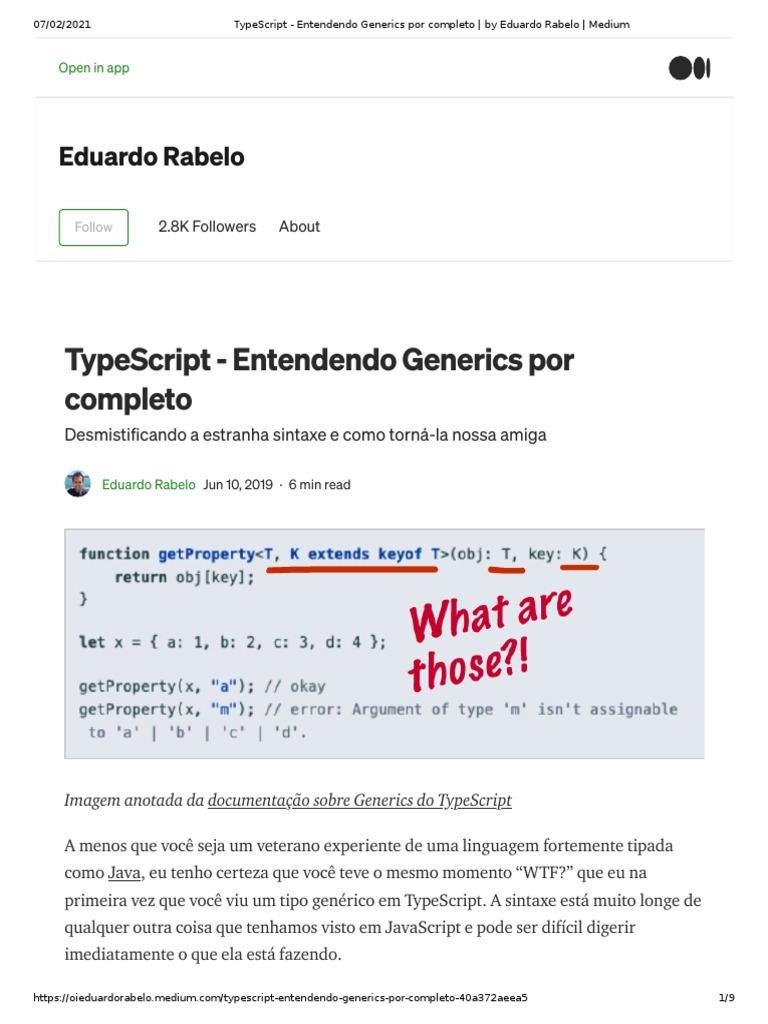 TypeScript - Entendendo Generics Por Completo - by Eduardo Rabelo ...