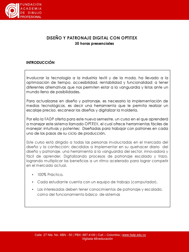 Curso de Diseño con Optitex | PDF | Negocios