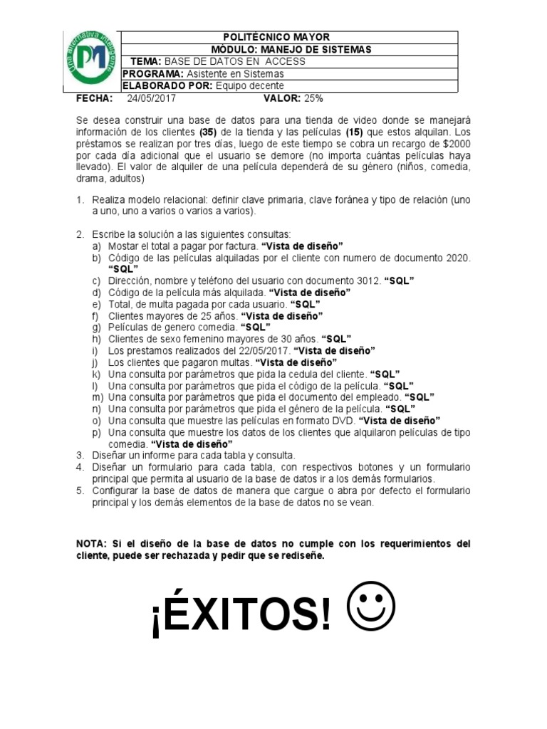 Ejercicio1 DS | PDF | SQL | Base de datos relacional