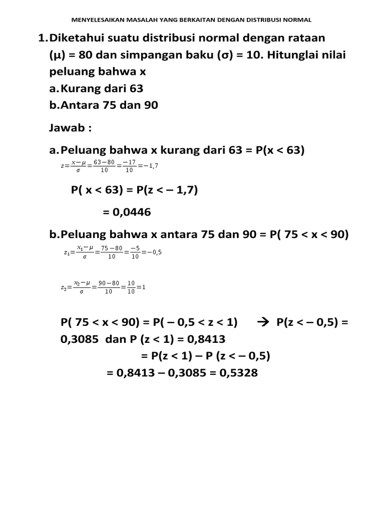 Penggunaan Distribusi Normal | PDF