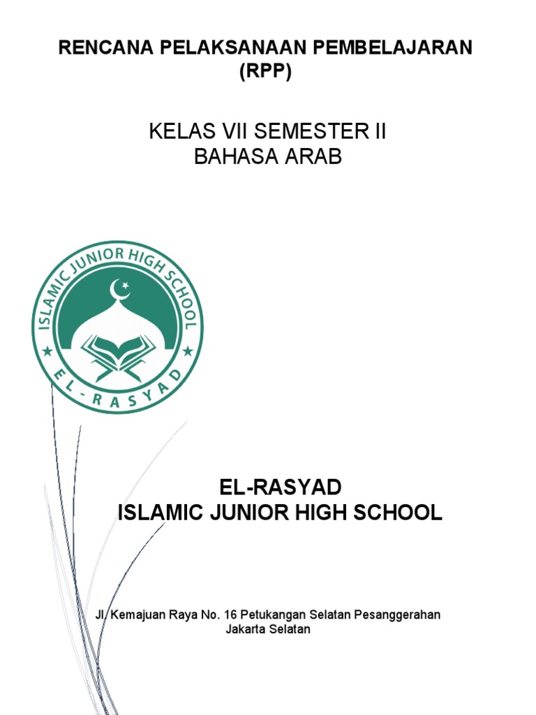 RPP Bahasa Arab Kelas Vii Semester 2 | PDF