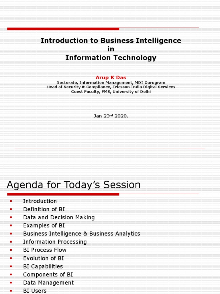 Introduction To BI in IT (Student Handout) | PDF | Business ...