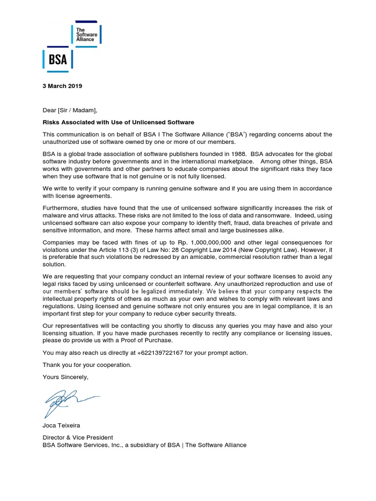 BSA Compliance and Awareness (Indonesia) | PDF | Copyright Infringement ...