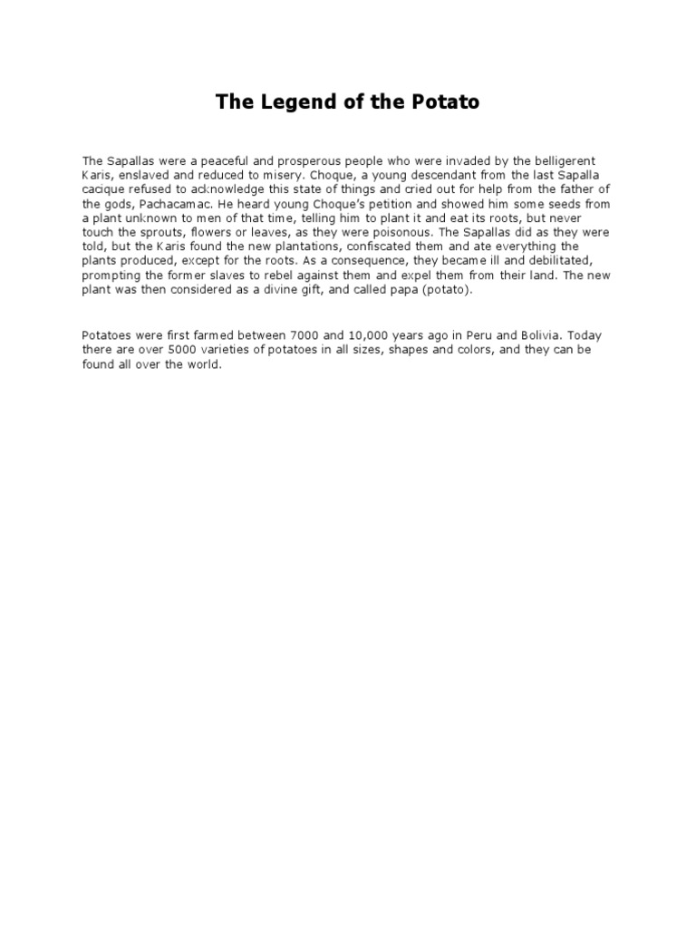 The Legend of The Potato | PDF | Religion & Spirituality