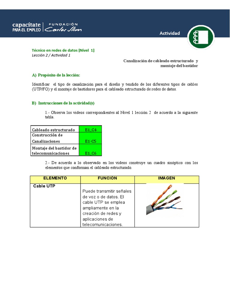 Técnico en Redes de Datos - Nivel1 - Leccion2 | PDF | Arquitectura de ...