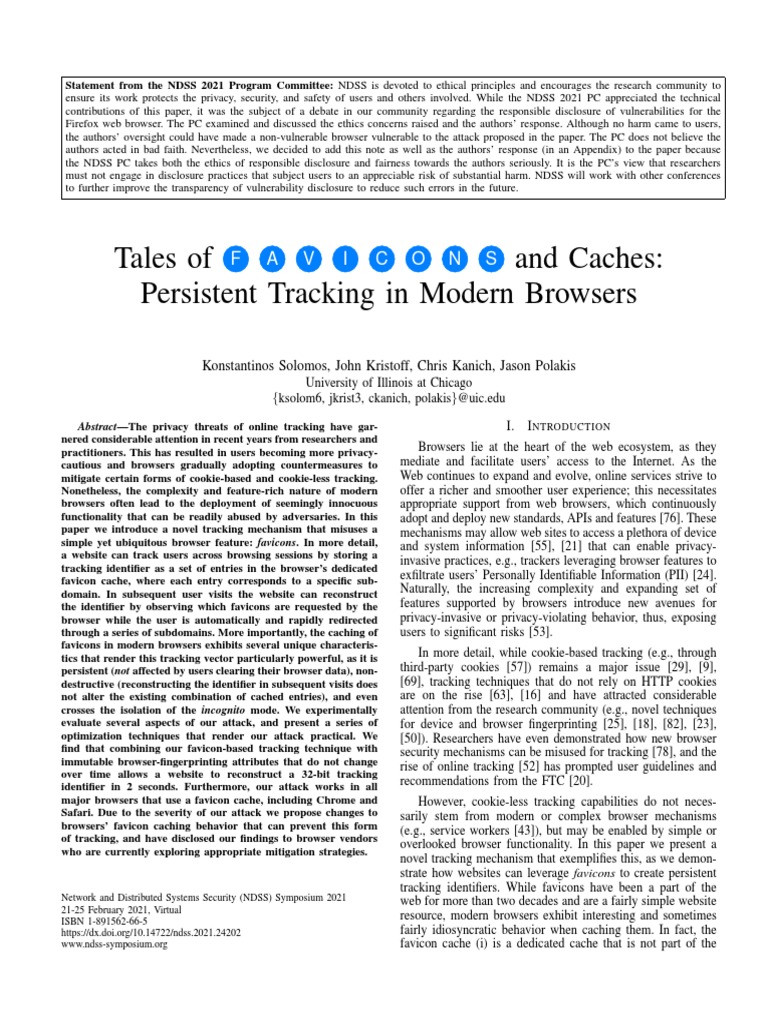 Solomos Ndss21 | PDF | Http Cookie | Cache (Computing)
