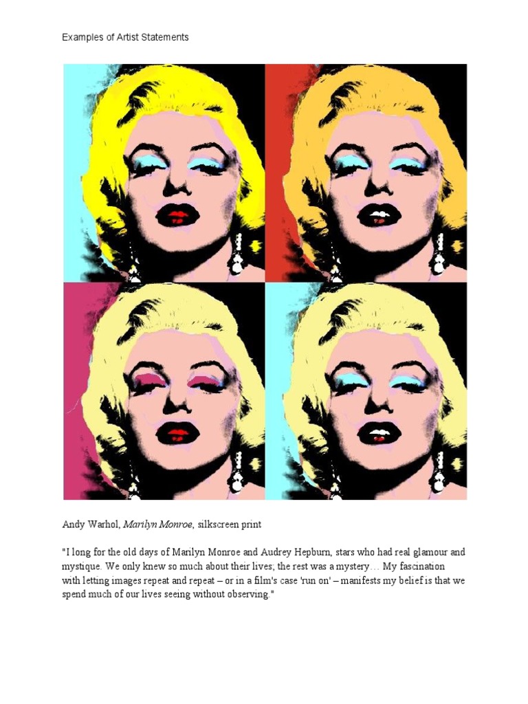 Examples of Artist Statements | PDF | Human Nature | Psychological Concepts