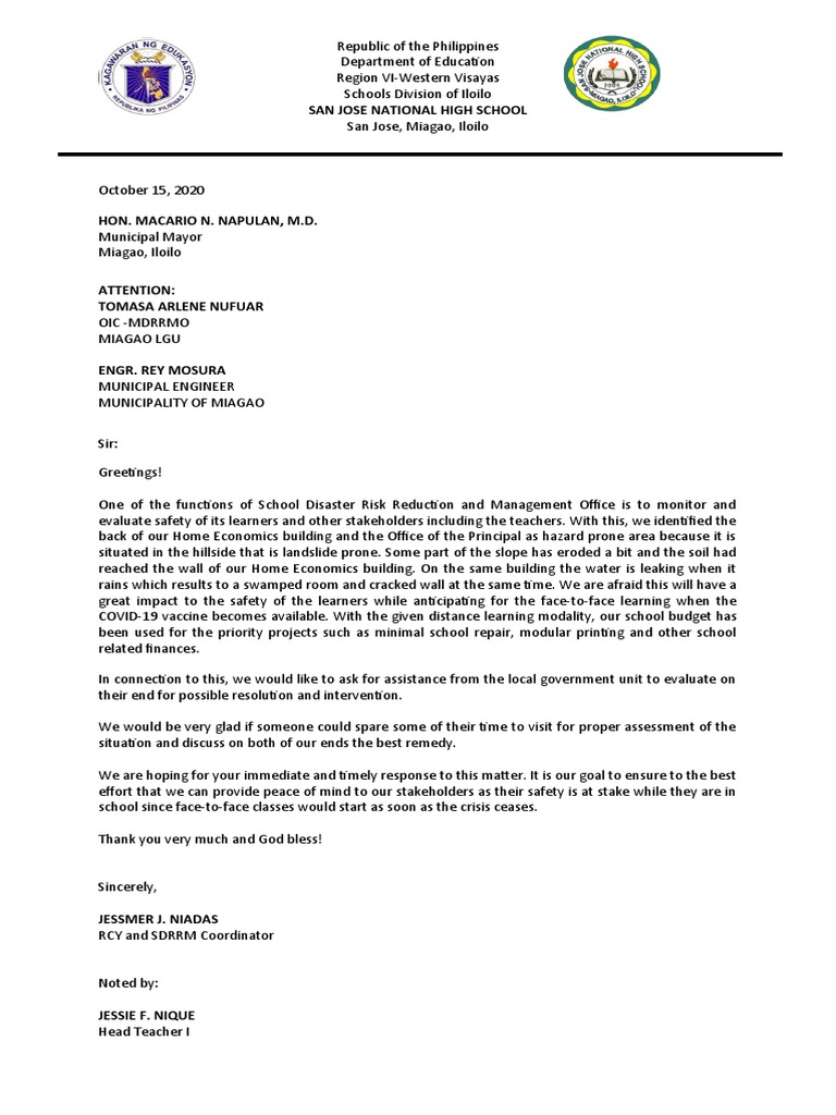 Request for Landslide Assessment Assistance | PDF