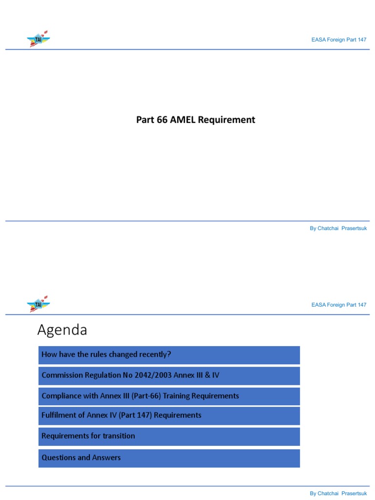 Tai Easa Part 147 Mto (Part 66 Required) | PDF | Aviation