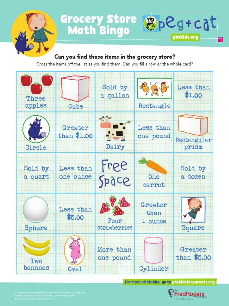 Grocery Store Math Bingo: Can You Fi ND These Items in The Grocery ...