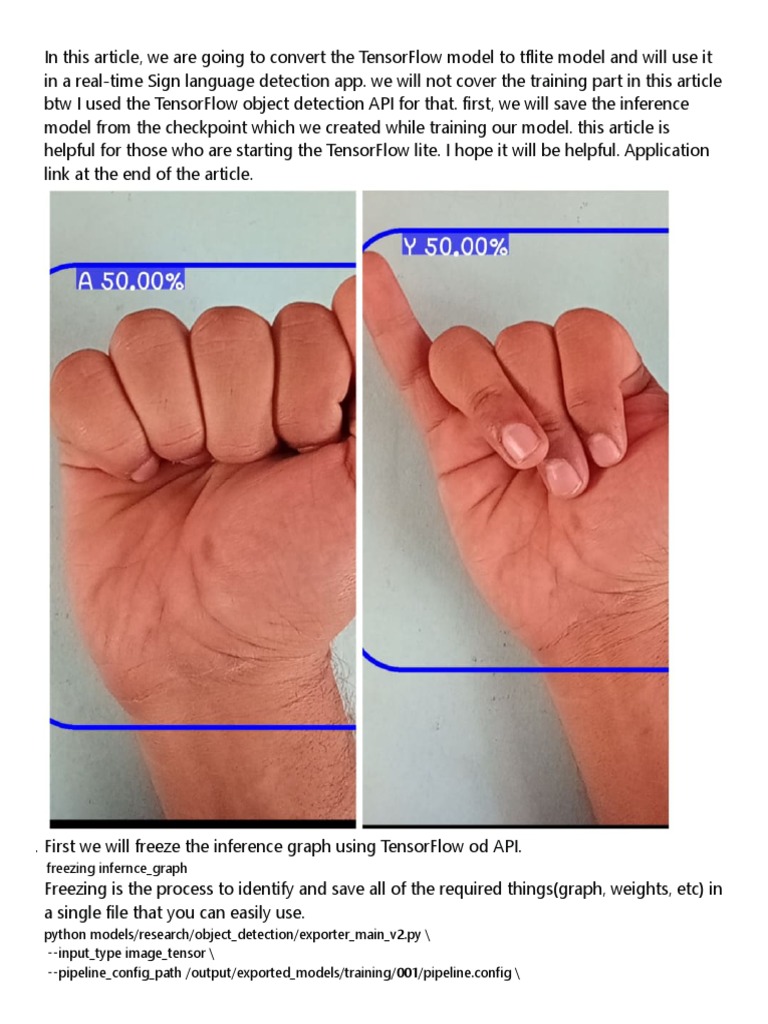 Real Time Sign Language Detection Android Application Using Tensorflow Lite Pdf Android