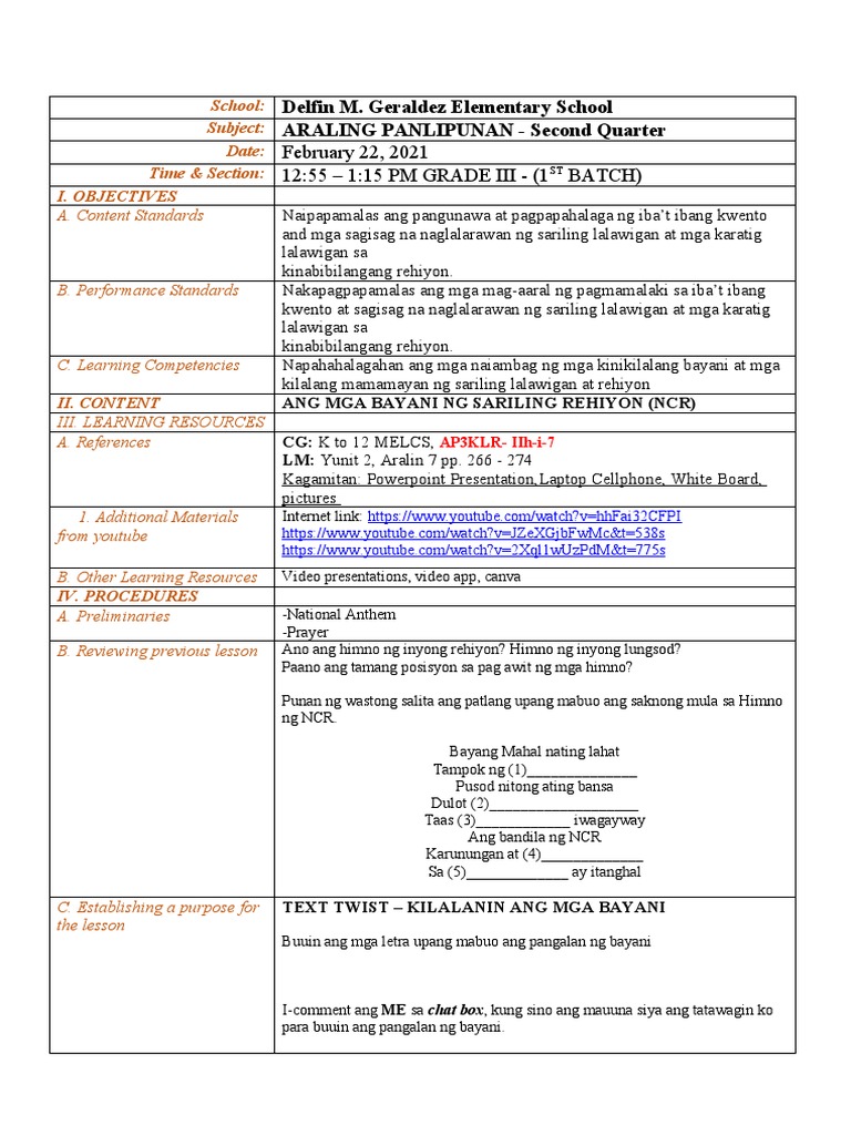 Cot 1 - LP Ap3 Yunit 3 WK 1 | PDF