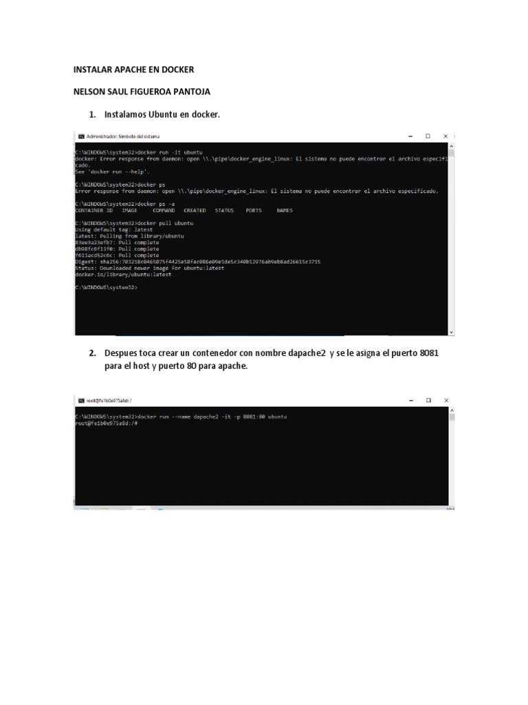 Instalacion de Apache en Docker Paso A Paso | PDF | Hogar, jardinería y ...