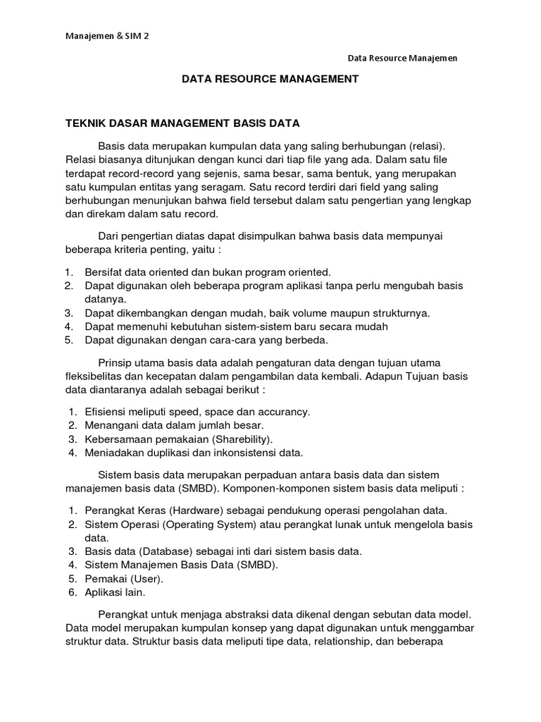 Data Resource Management - 2 | PDF
