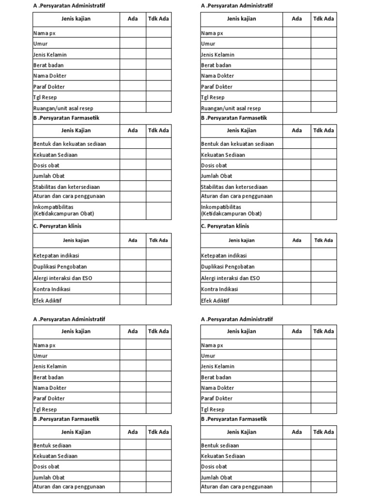Form Kajian Resep | PDF