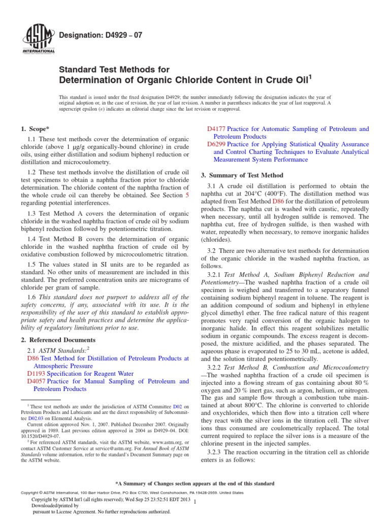 Astm D 4929 | PDF