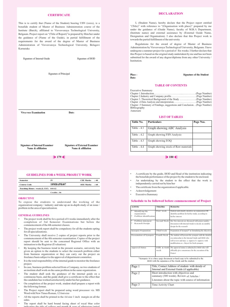 Declaration Certificate: Signature of Internal Signature of HOD Guide ...