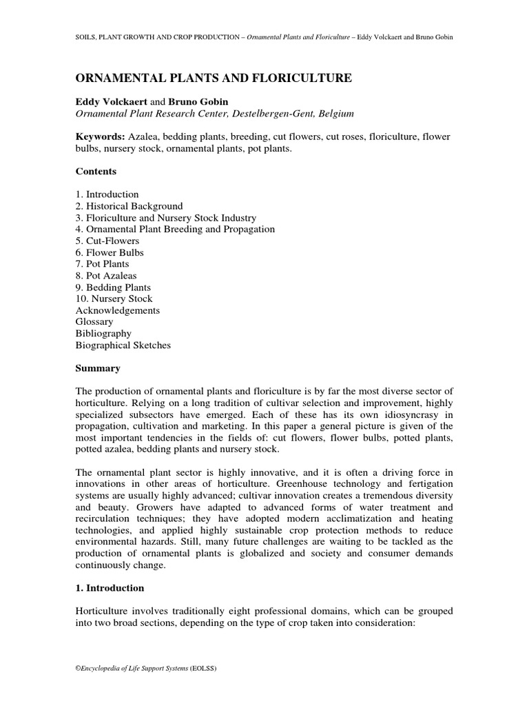 Ornamental and Floriculture | PDF | Plant Nursery | Agriculture