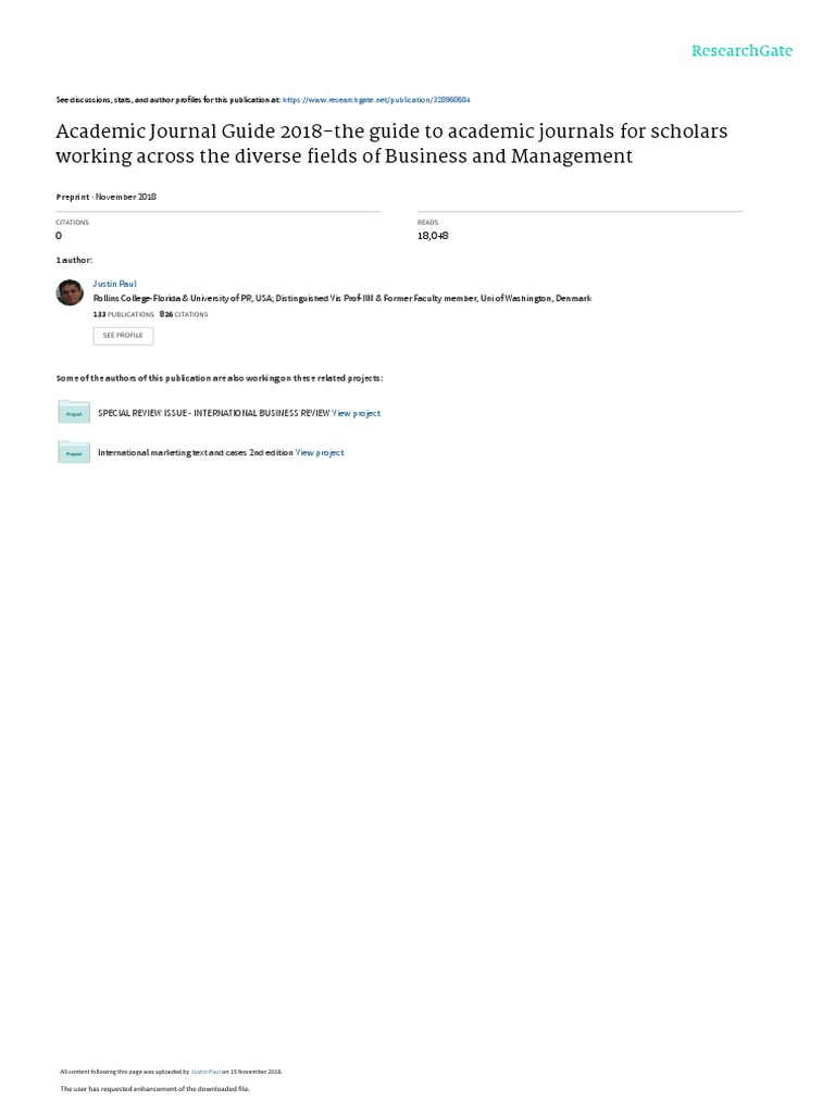 Academic Journal Guide 2018-The Guide To Academic Journals For Scholars ...