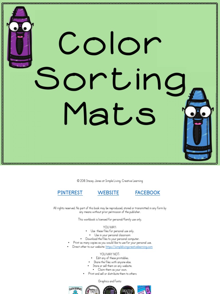 Color Sorting Mats Sorting Sorting | PDF | Color | Graphic Design