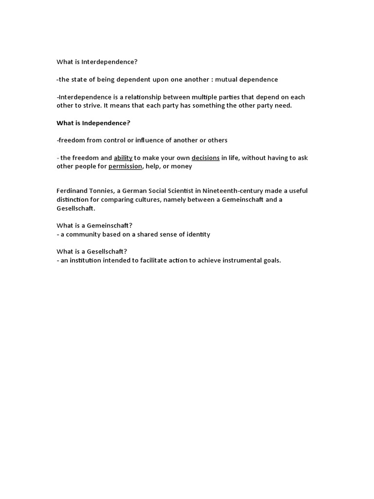 What Is Interdependence | PDF