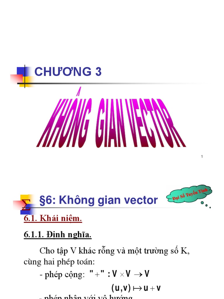 Chuong3 - Khong Gian Vecto | PDF