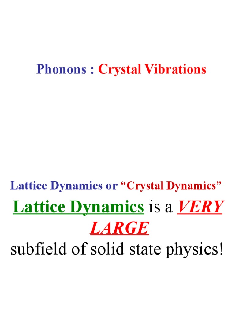 Understanding Phonons in Lattice Dynamics | PDF | Phonon | Normal Mode