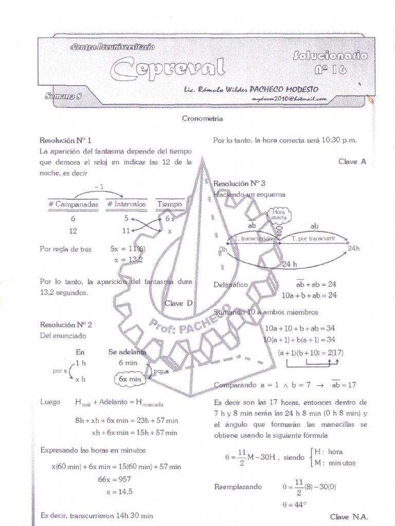 Problemas Sobre Relojes | PDF | Enseñanza de matemática