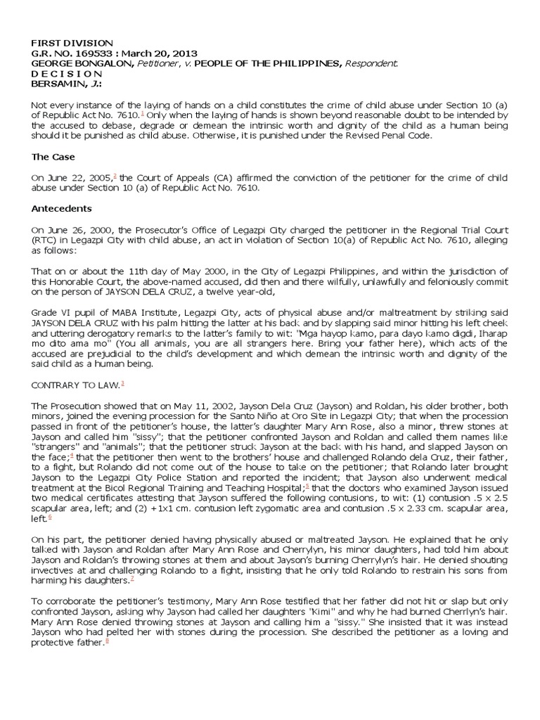 Slight Physical Injuries | PDF | Certiorari | Child Abuse
