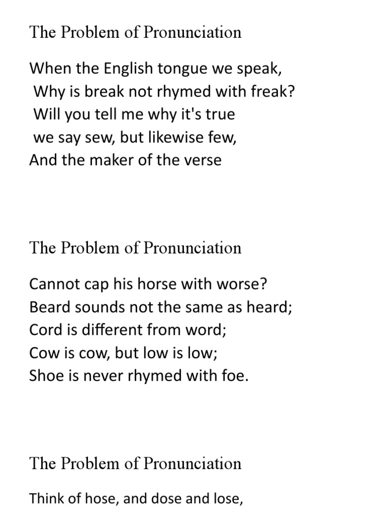 Problem of Pronounciation | PDF