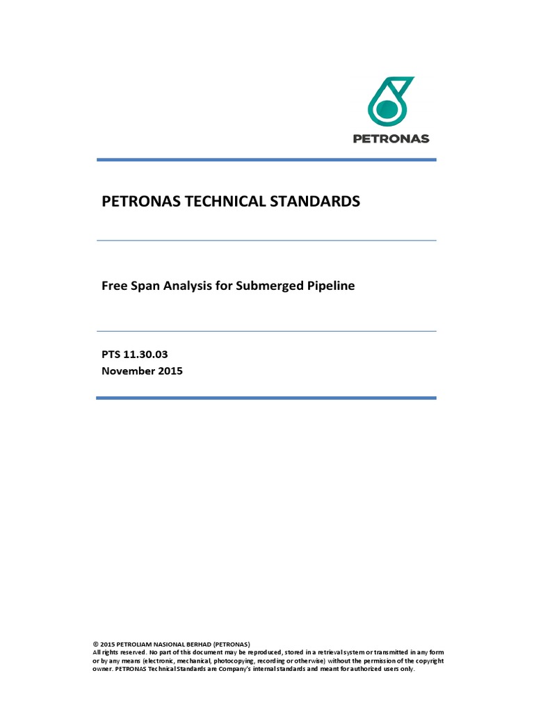 Petronas Technical Standards: Free Span Analysis For Submerged Pipeline ...