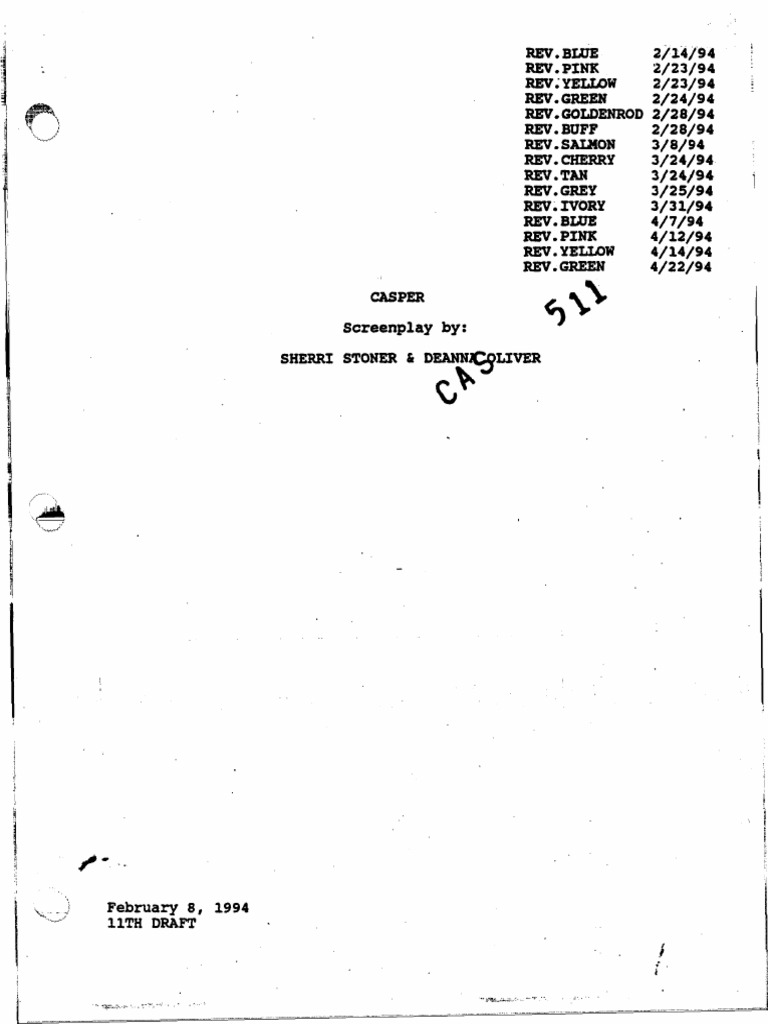 Casper - Screenplay by Sherri Stoner and Deanna Oliver | PDF