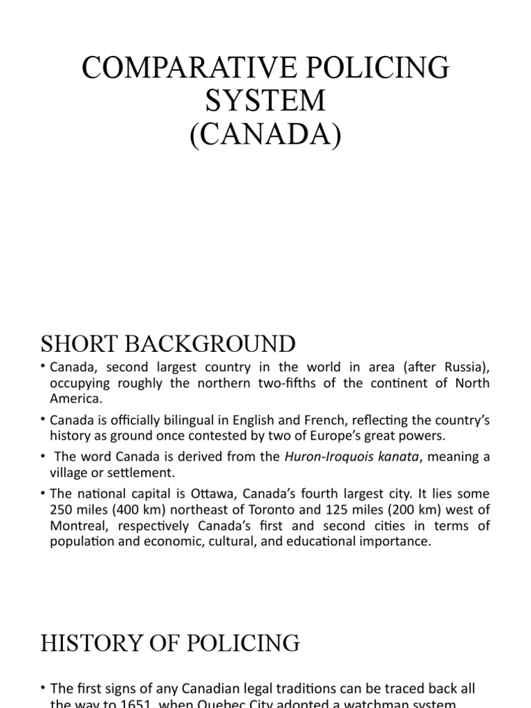 Comparative Policing System (Canada) | Download Free PDF | Royal ...