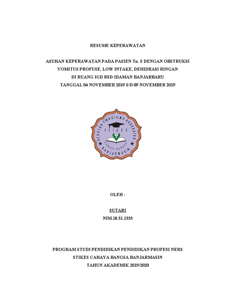 Resume Keperawatan (KDP) | PDF