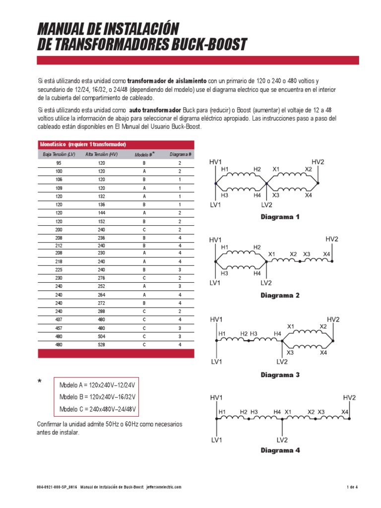 Jefferson Manual de Instalacion de Buck Boost | PDF | Energia electrica ...