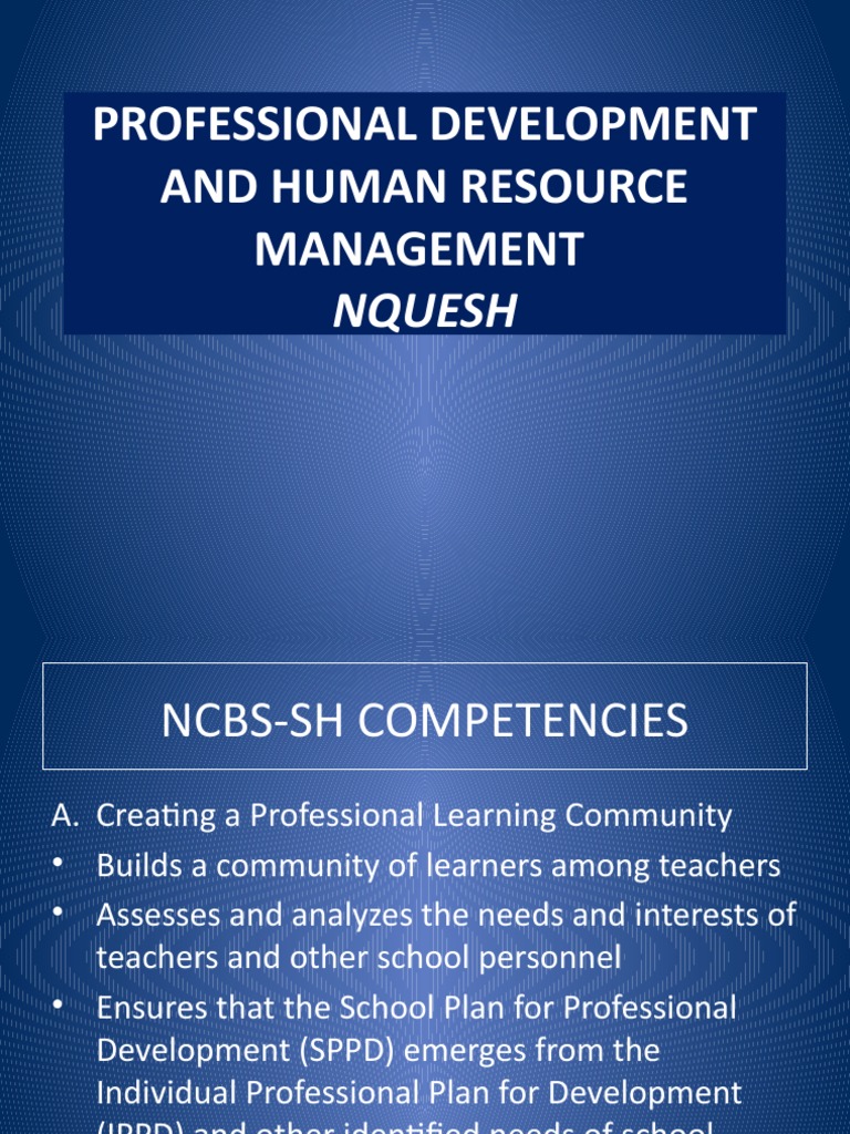 Professional Development and Human Resource Management | PDF | Teachers ...