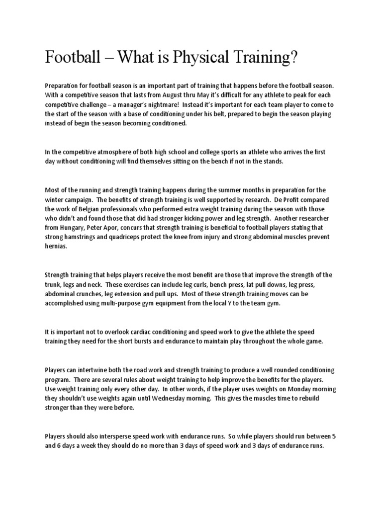 10 Essence Physical Football Player | PDF | Strength Training ...