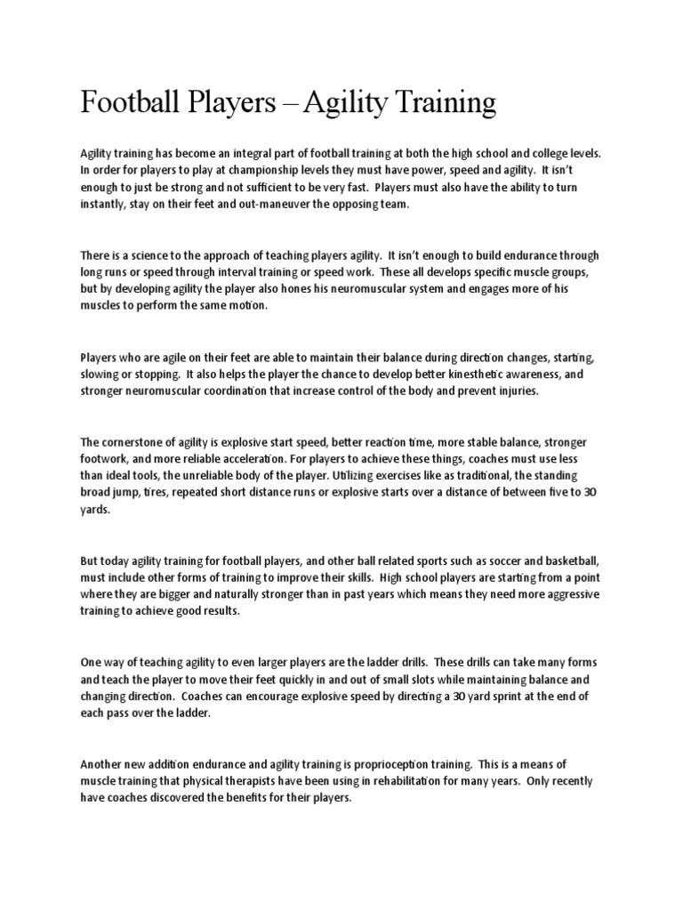 Agility Training Basic | Download Free PDF | Balance (Ability) | Recreation