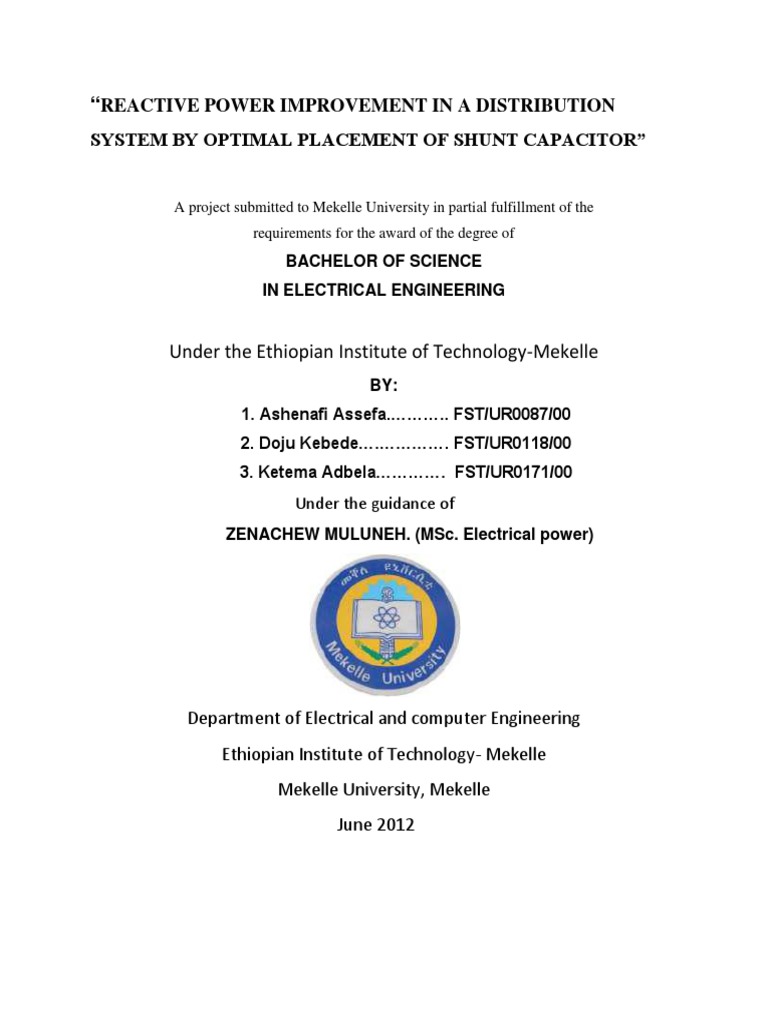 Reactive Power Enhancement via Shunt Capacitors | PDF | Electric Power ...
