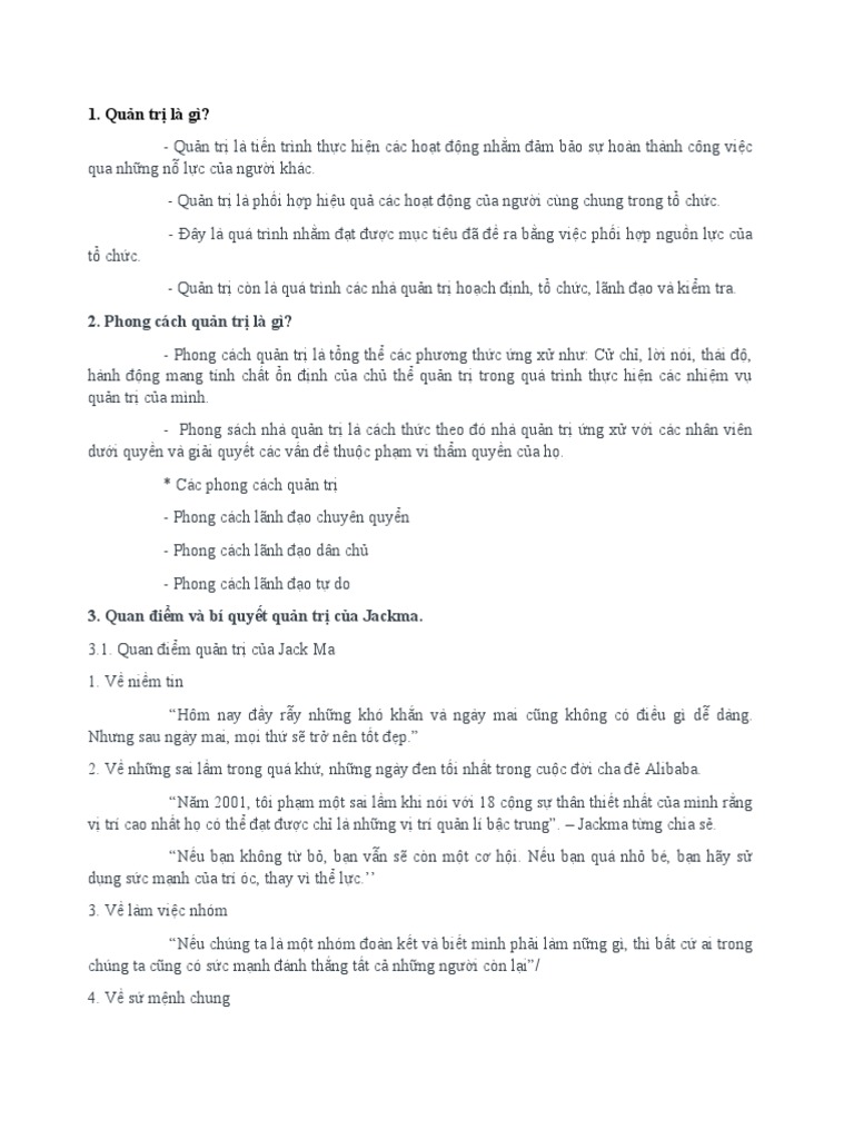 phong cách quản trị jackma | PDF
