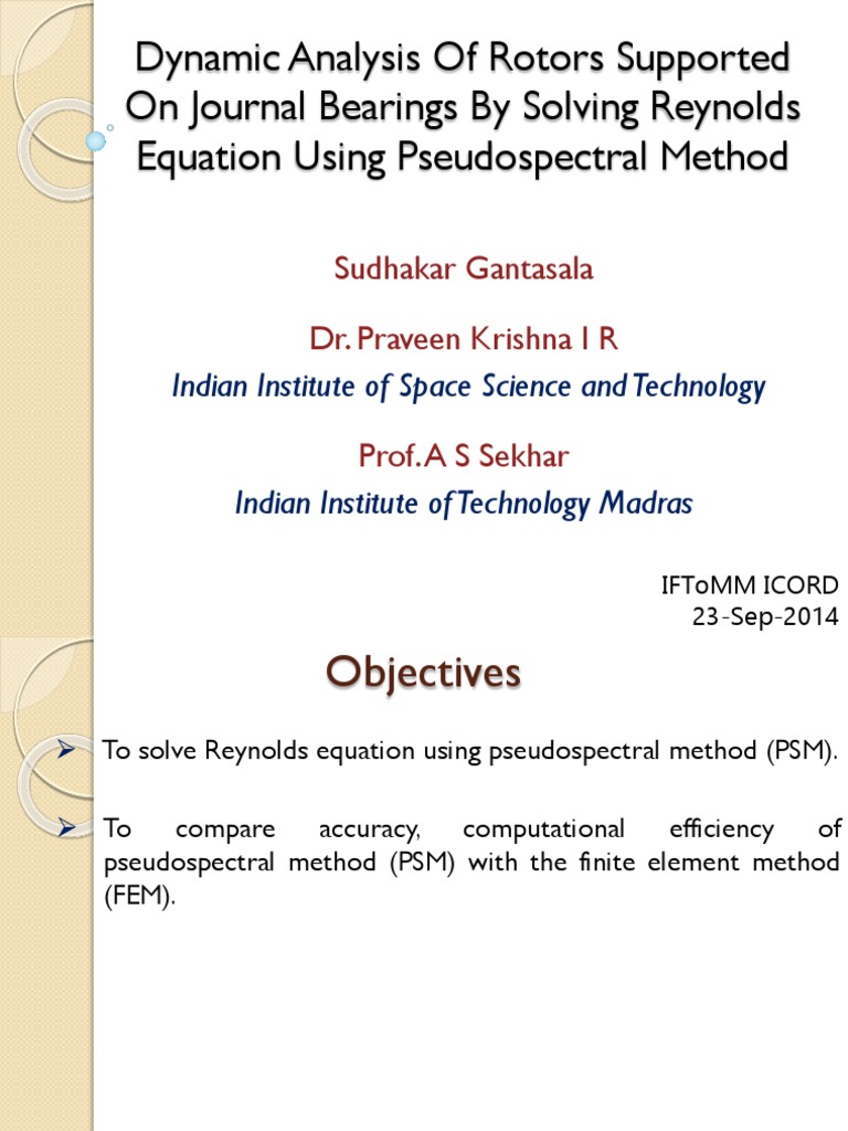 Solving Reynolds Equation Using Pseudospectral Method | PDF | Finite Element Method | Matrix ...