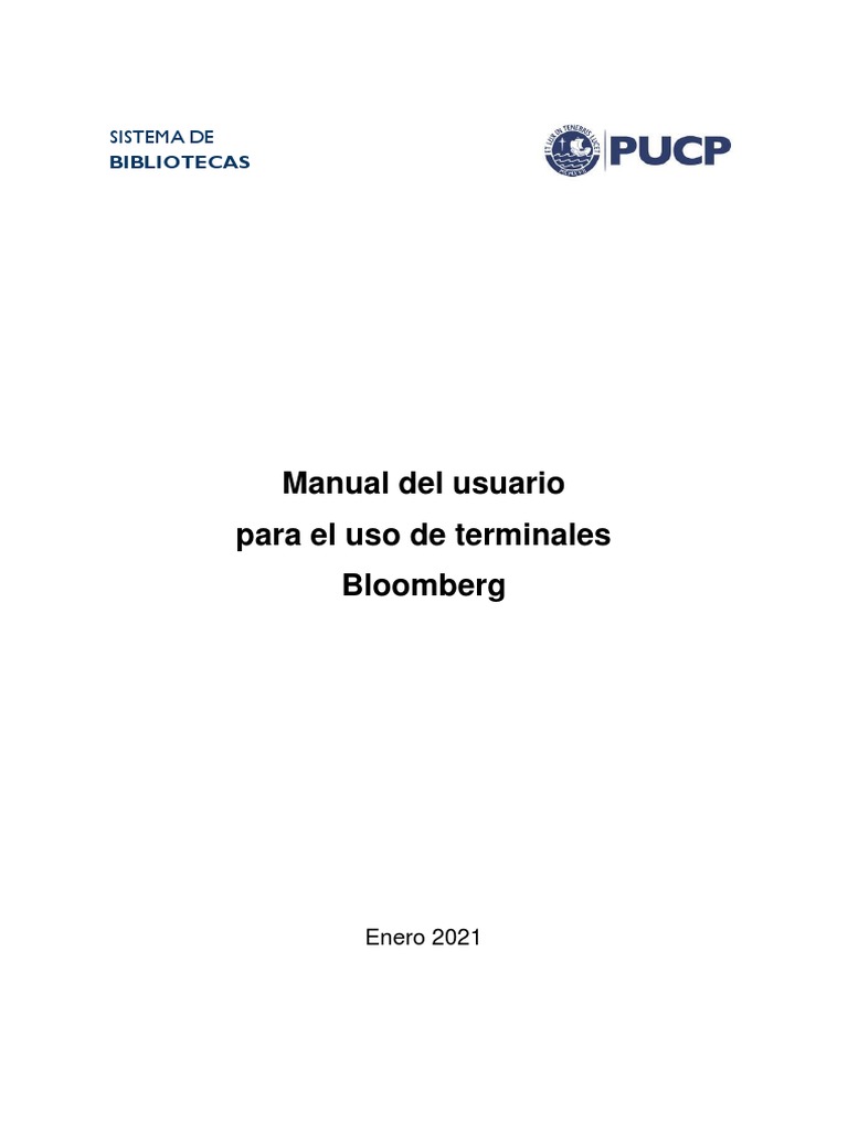 Manual de Usuario Bloomberg | PDF