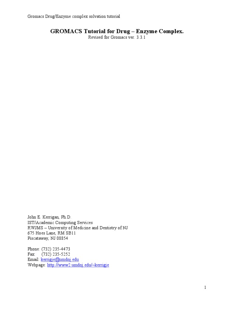 Gromacs Drug-Enzyme Solvation Guide | PDF | Solvation | Force Field ...