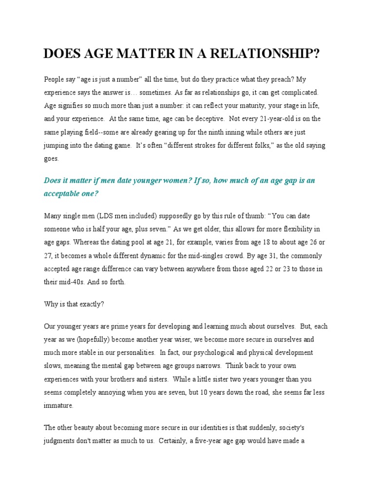 Does Age Matter in A Relationship | PDF | Wisdom | Human Nature