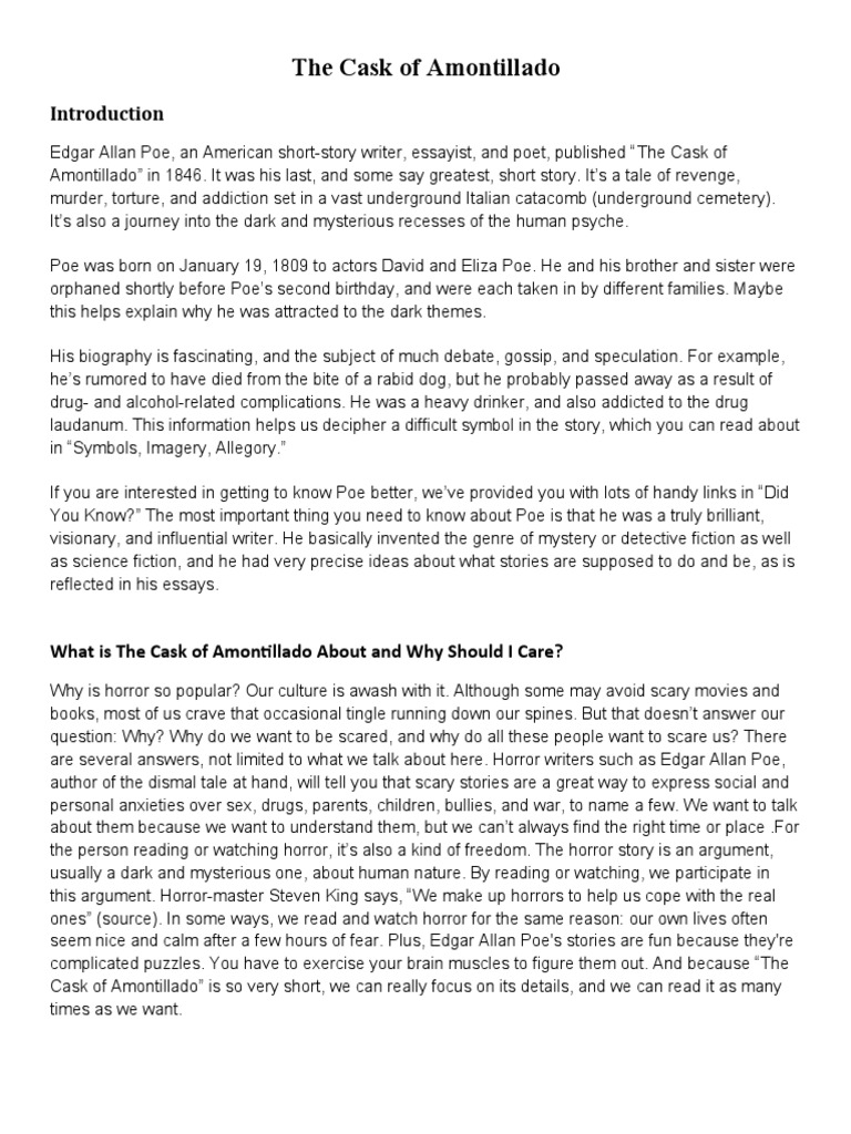 The Cask of Amontillado | PDF