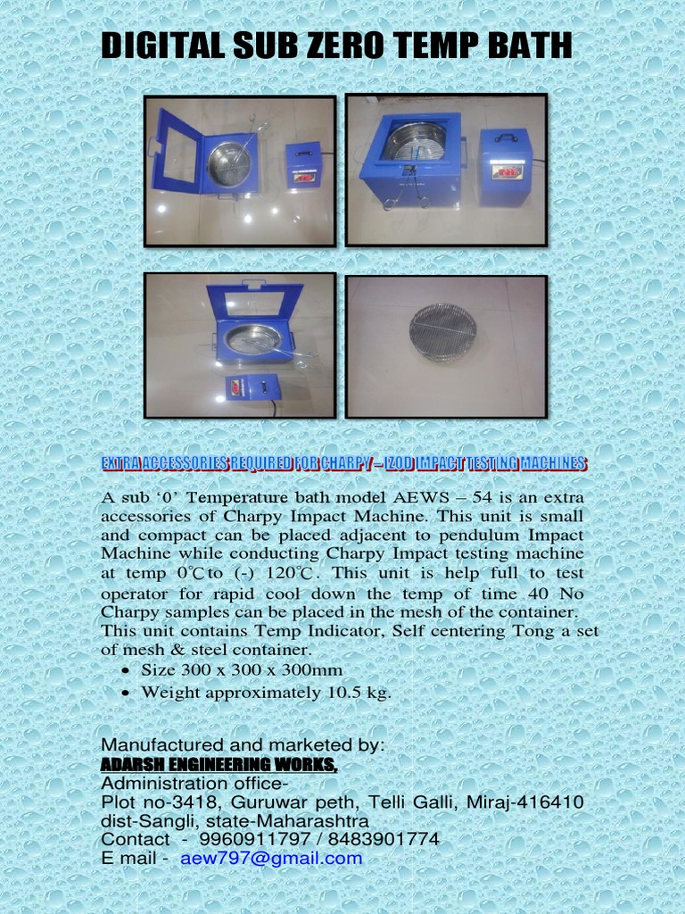 Sub Zero Temp Bath | PDF