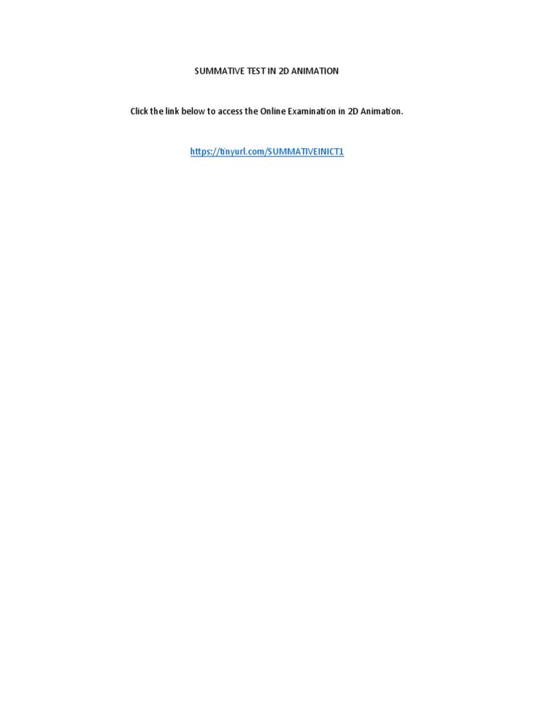 2d Animation Summative Test | PDF